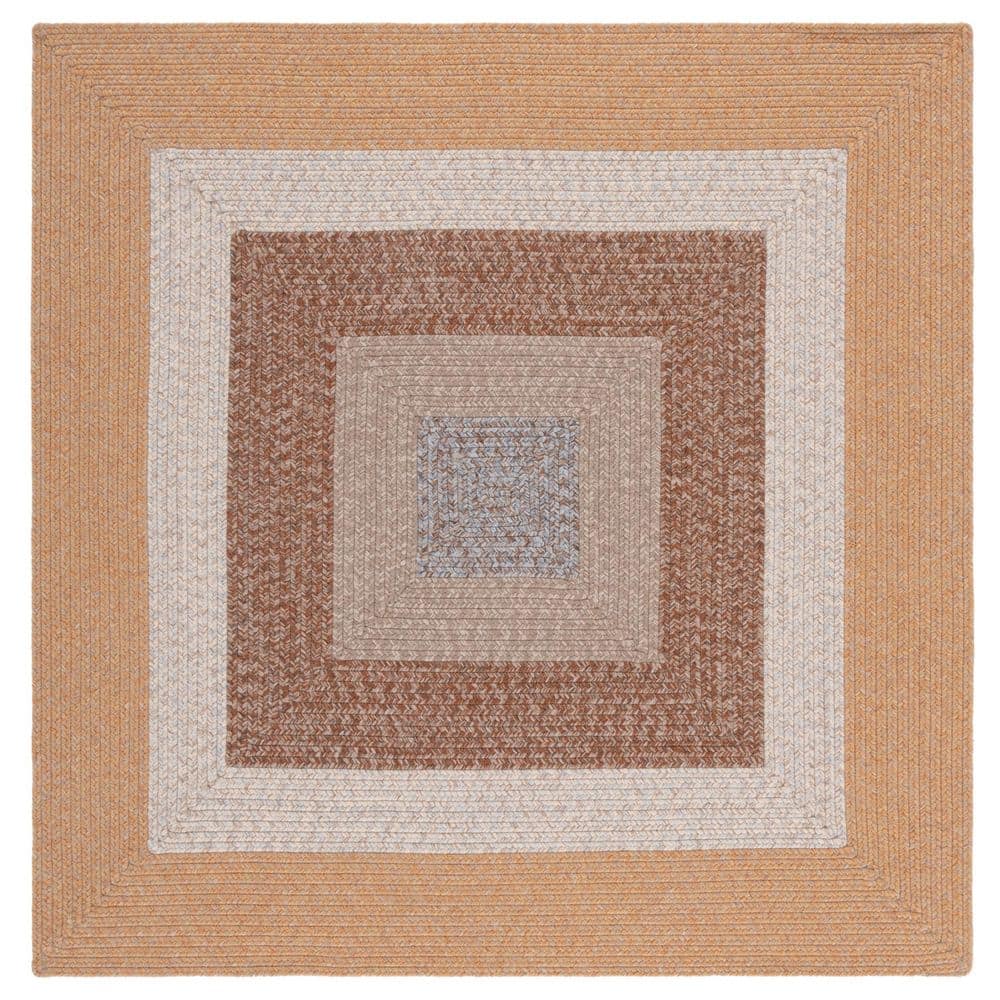 SAFAVIEH Braided Brown/Light Brown 3 ft. x 3 ft. Machine Washable Solid ...