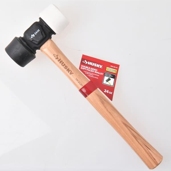 Husky 24 oz. Hickory 2 Sided Soft Face Mallet SUO 014 The Home Depot