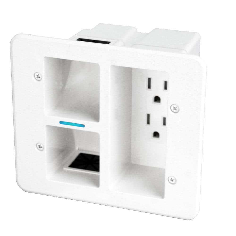 Epic Connect Flat Panel 2-Outlet TV Surge Protected Power Outlet ...