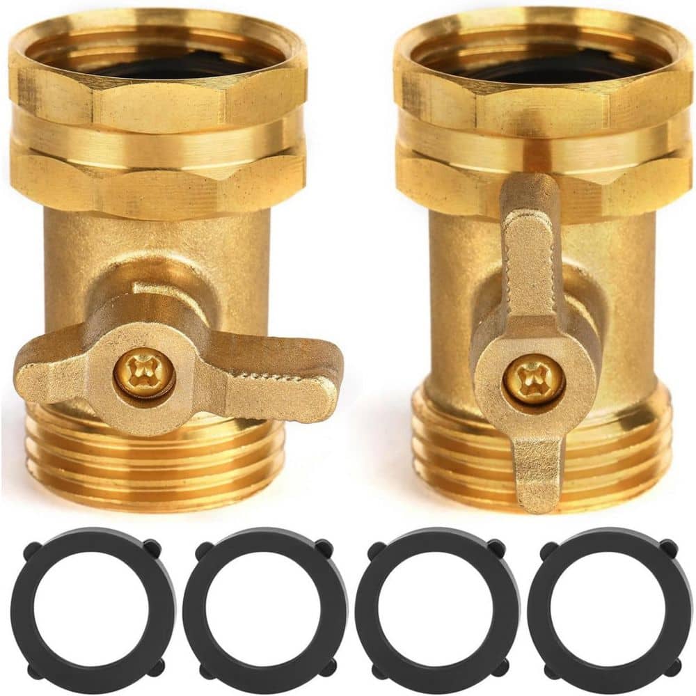 Cubilan 2 Pack 3/4 in. Heavy Duty Solid Brass Garden Hose Shut Off ...