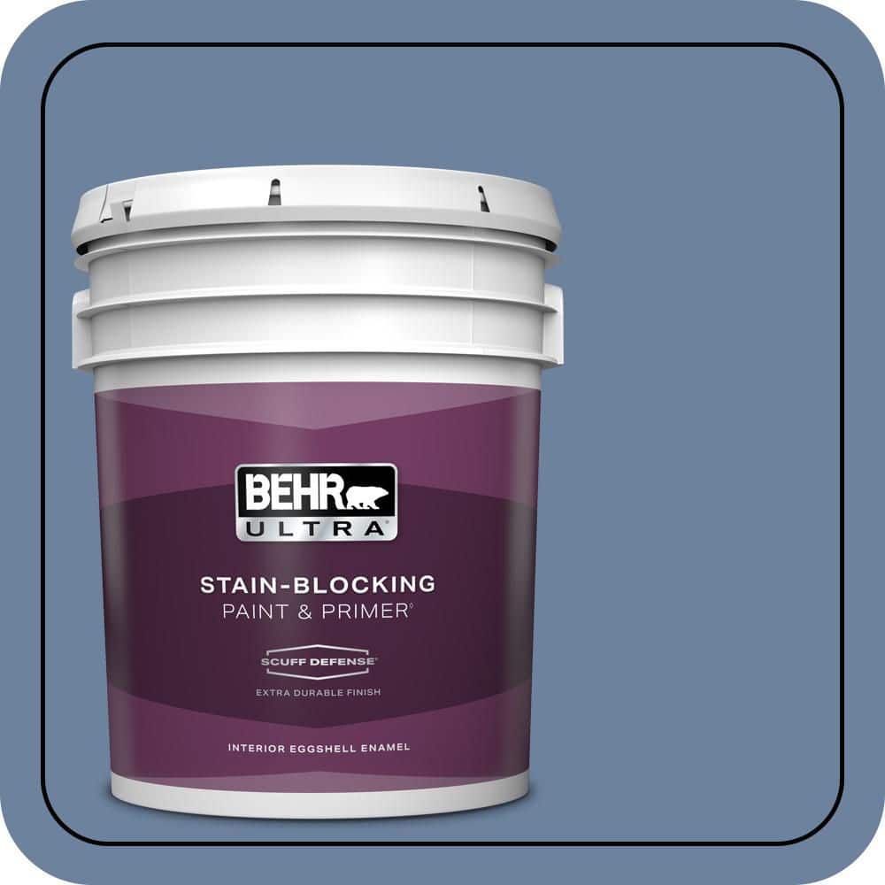 BEHR ULTRA 5 gal. #S530-5 Brisk Blue Extra Durable Eggshell Enamel ...