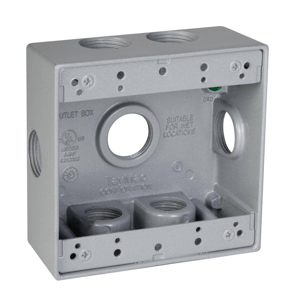 TAYMAC 3/4 in. 7-Hole 2-Gang Side Lugs Electrical Box DB775XS - The ...