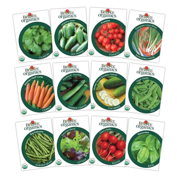 Burpee Organic Garden Vegetable and Herb Seed Collection (12-Pack ...