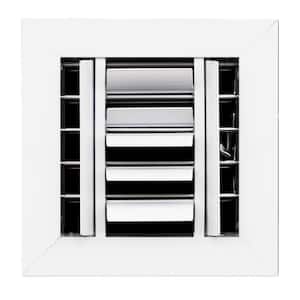 ACLAMINAIRE 14 in. x 14 in. 4-Way Aluminum Ceiling Diffuser in White L ...