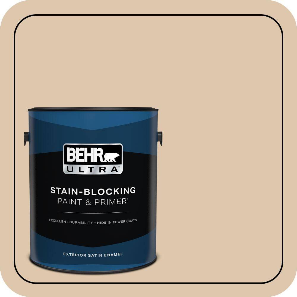 BEHR ULTRA 1 gal. #N260-2 Almond Latte Satin Enamel Exterior Paint ...