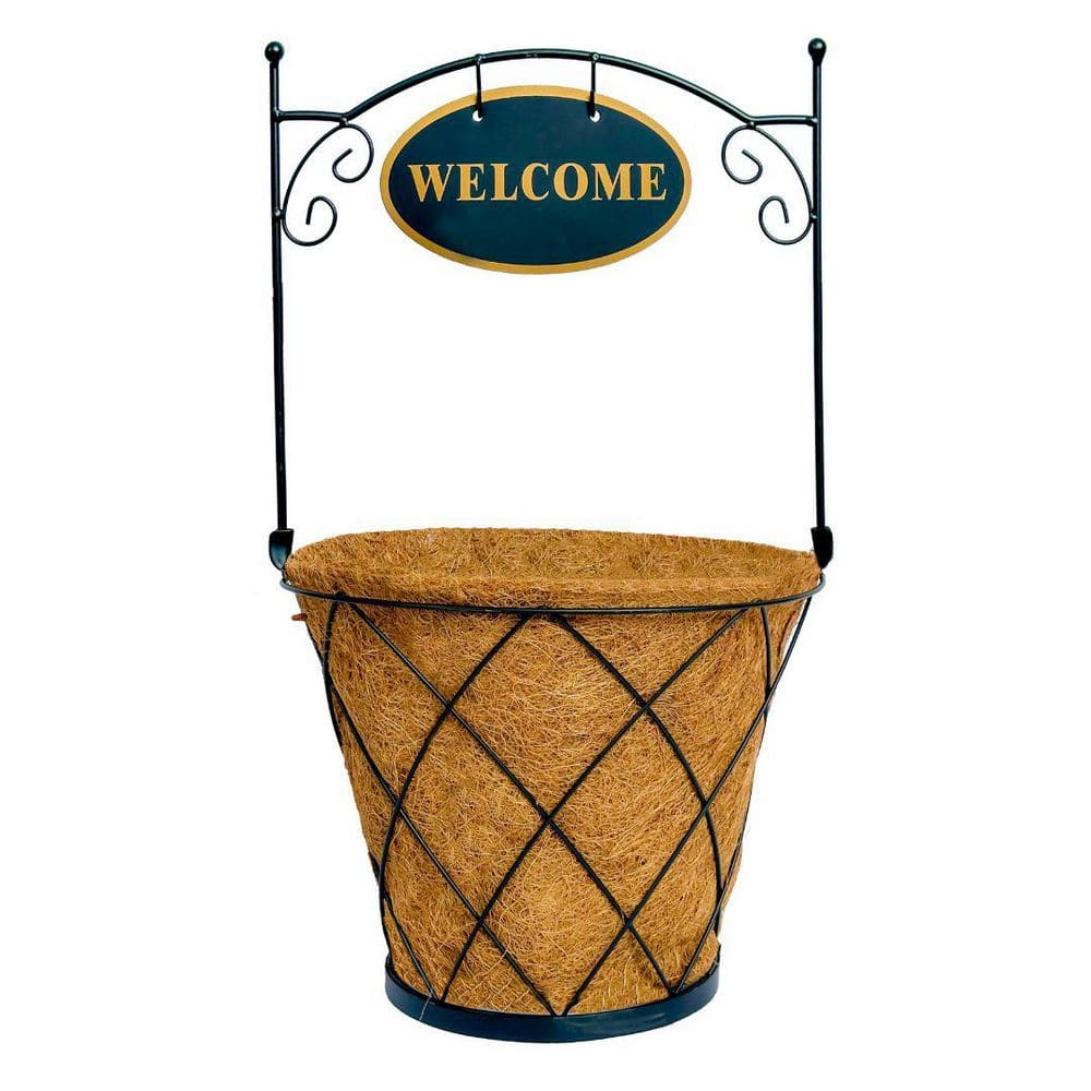 Pride Garden Products 14 in. Plant Fiber Lattice Welcome Planter with ...