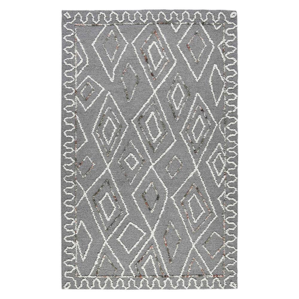 Amer Rugs Berlin 8 ft. X 10 ft. Dark Gray, Ivory Geometric Area Rug ...