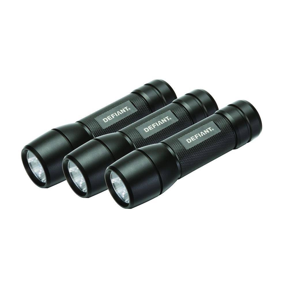 Defiant 80-Lumen LED Flashlight (3-Pack) HD15FL04-3 - The Home Depot