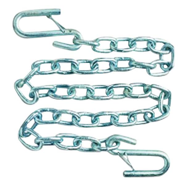 Trailer Safety Chain with Two Latch S-Hooks - 5/16 in. Chain, 17/32 in ...