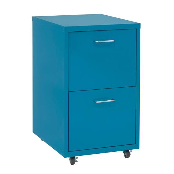 Calico Designs Eastbourne Teal Decorative Vertical File Cabinet with ...