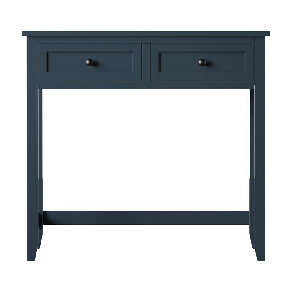 Twin Star Home 40 in. Rectangular Fontana Blue Faux Wood Secretary Desk ...