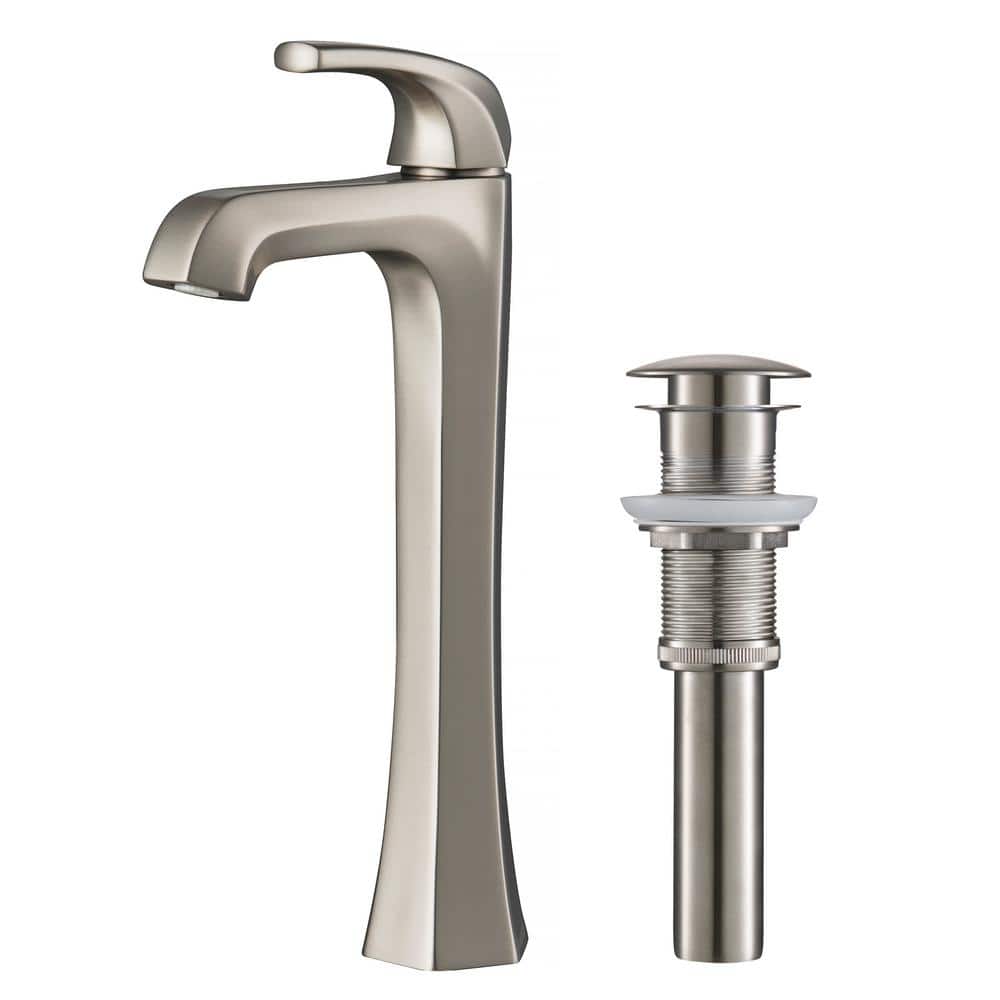 KRAUS Esta Single Handle Vessel Sink Faucet with Pop-Up Drain in Spot ...