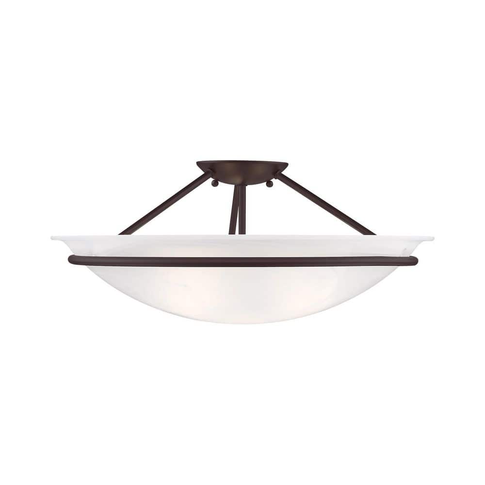 AVIANCE LIGHTING Walcott 20 in. 3-Light Bronze Semi Flush Mount HD29262 ...