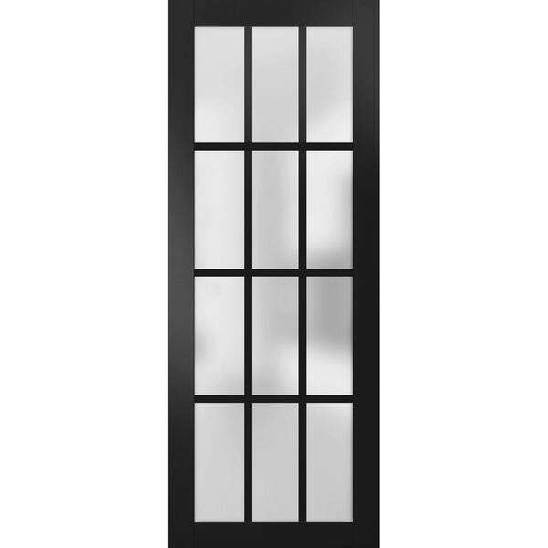Sartodoors 42 in. x 44 in. Solid Wood Clear glass Black Matte Interior ...