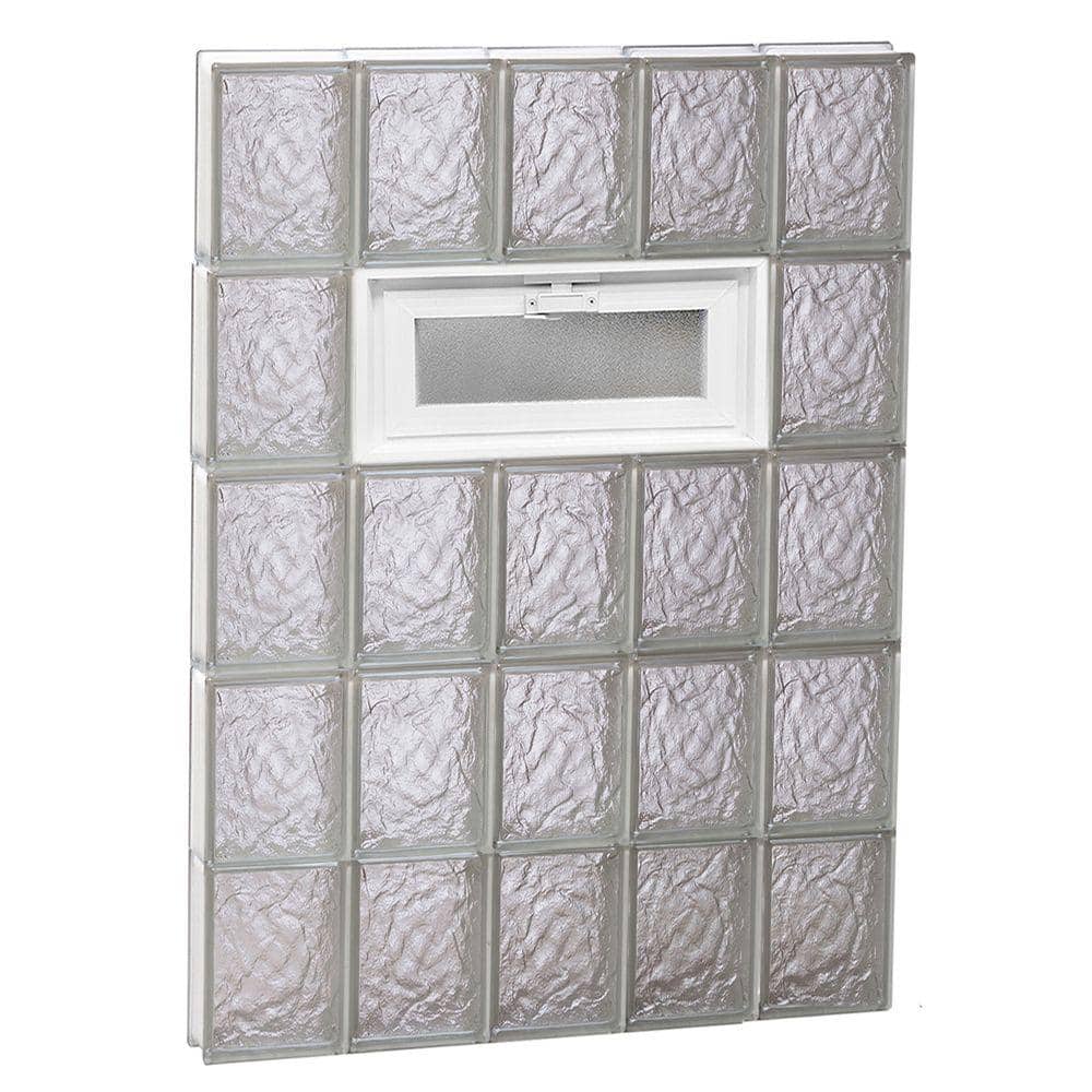 Clearly Secure 28.75 in. x 38.75 in. x 3.125 in. Frameless Ice Pattern ...