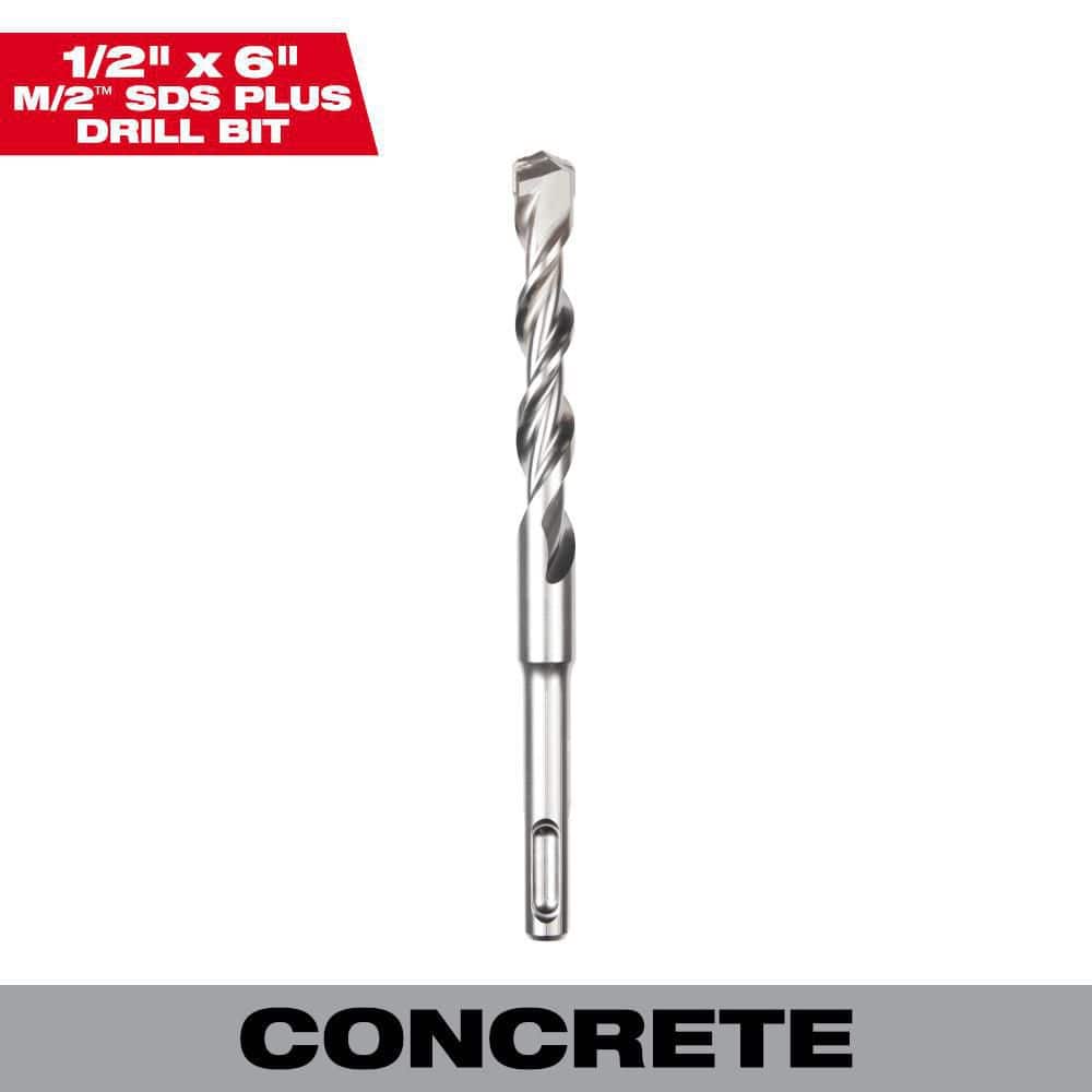 Milwaukee 1/2 in. x 6 in. 2-Cutter SDS-PLUS Carbide Drill Bit 48-20 ...