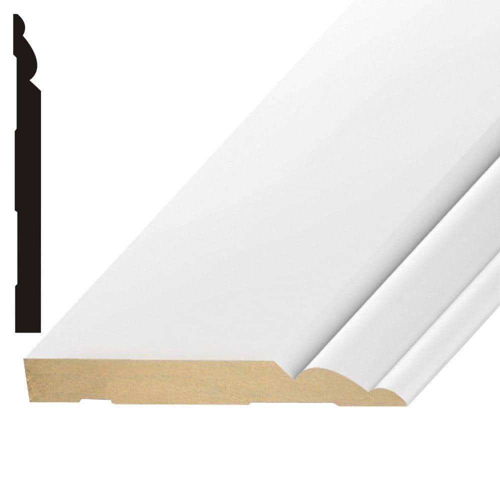 Kelleher Propack Sierra 9/16 in. x 5-1/4 in. x 12 ft. MDF Baseboard ...