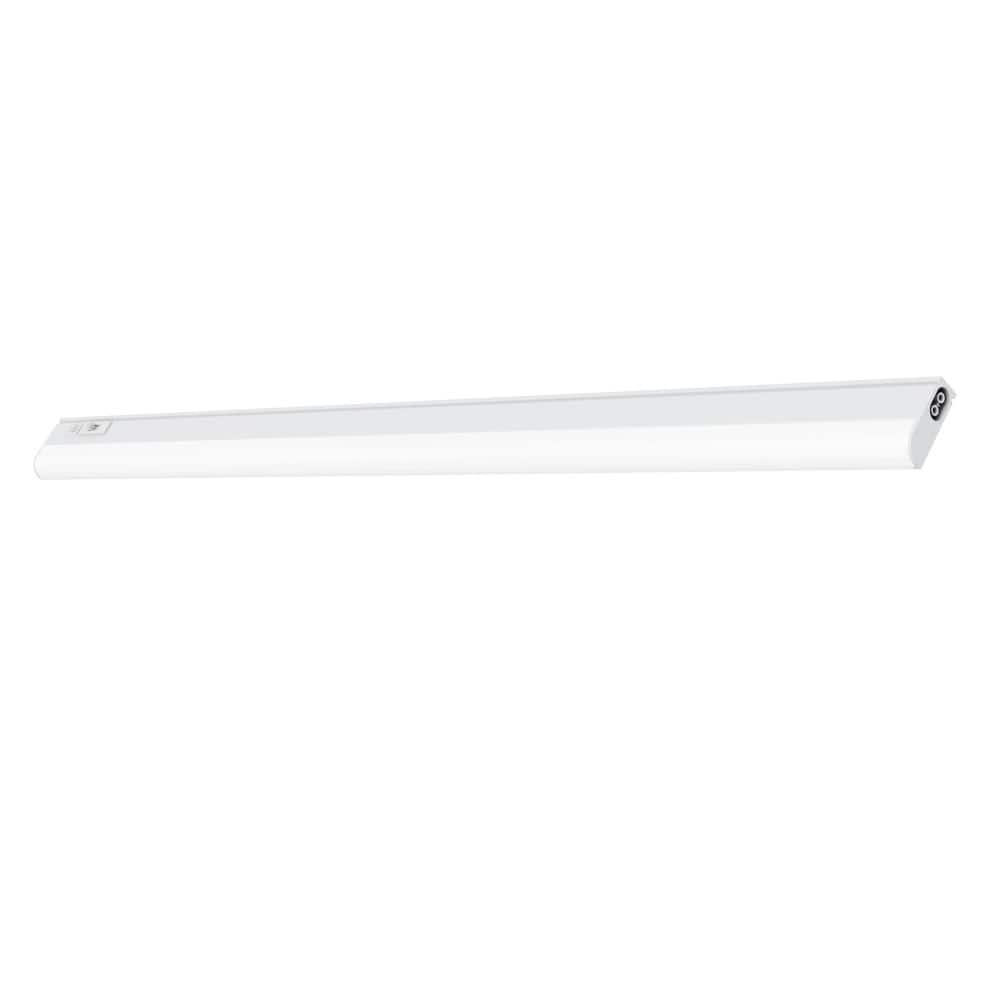 Commercial Electric 36 in. Plug-In White Integrated LED Linkable 2 ...