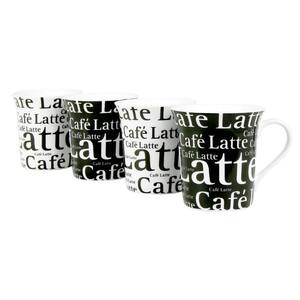 Konitz 4-Piece Assorted Black and White Porcelain Mug Set 4410329014