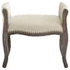 MODWAY Avail Vintage French Upholstered Fabric Bench in Beige EEI-3370 ...