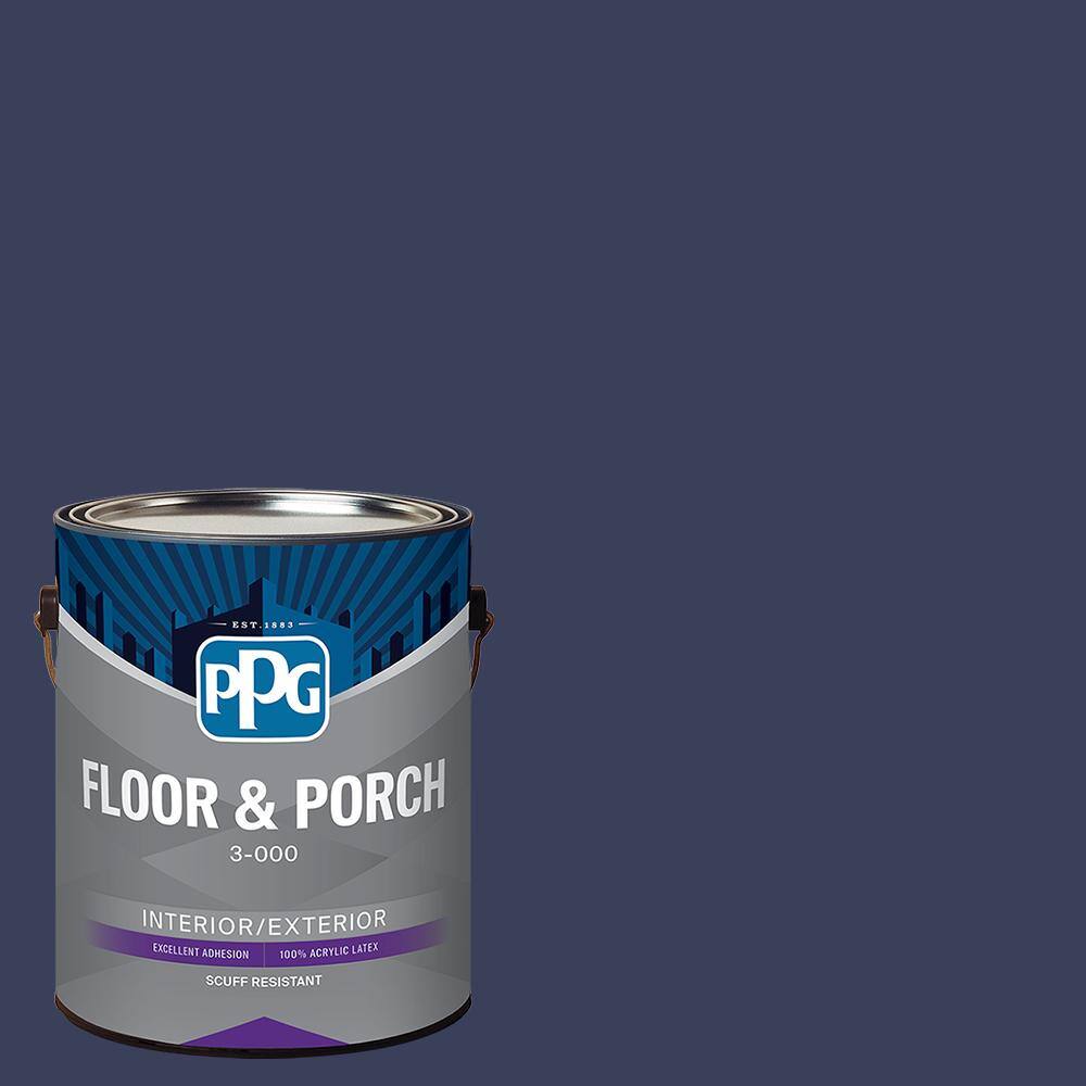 PPG 1 gal. PPG1165-7 VicTory Blue Satin Interior/Exterior Floor and ...