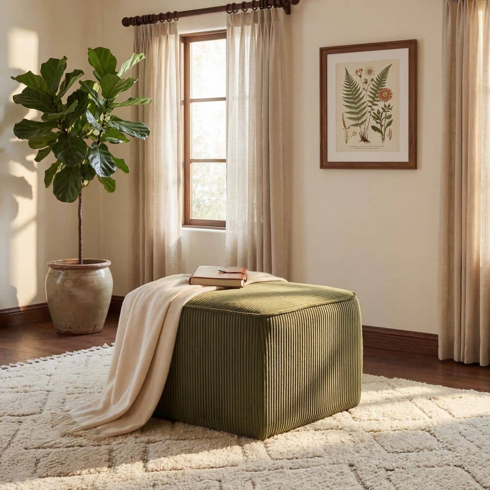 CHRISTOPHER KNIGHT HOME Yzabella Modern Olive Green Corduroy Fabric ...