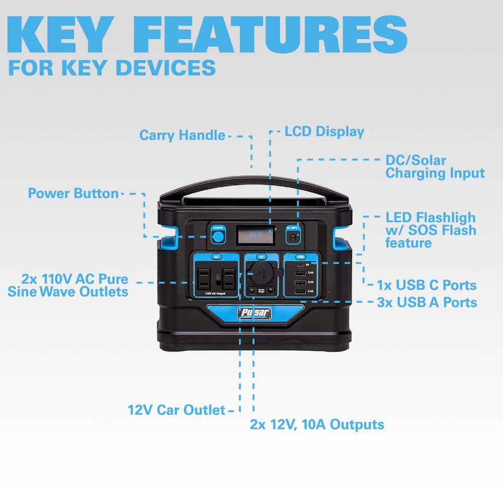 Pulsar PPS200 200-Watt Power Station With Push Button Start Battery ...