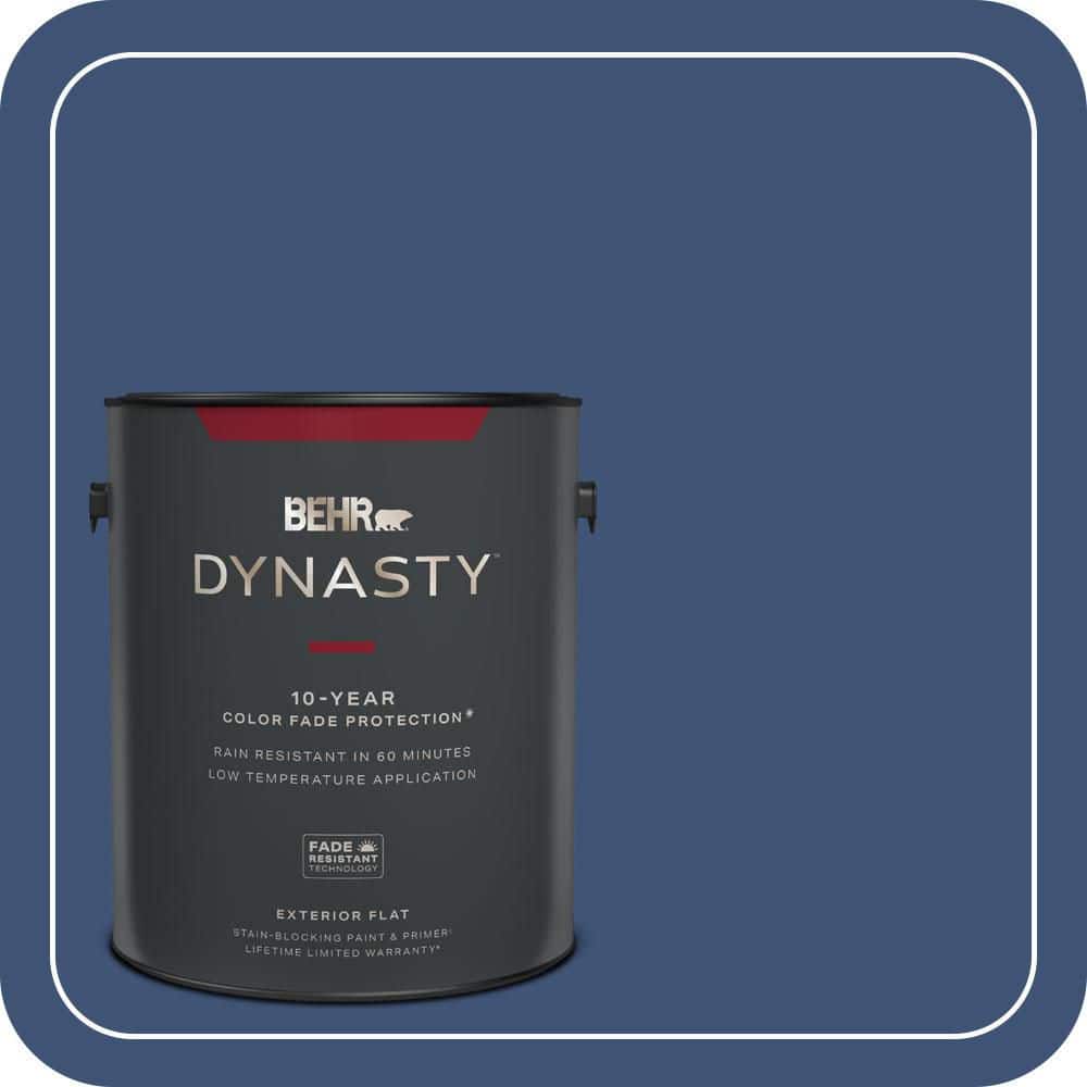 BEHR DYNASTY 1 gal. #600D-7 Daring Indigo Flat Exterior Stain-Blocking ...