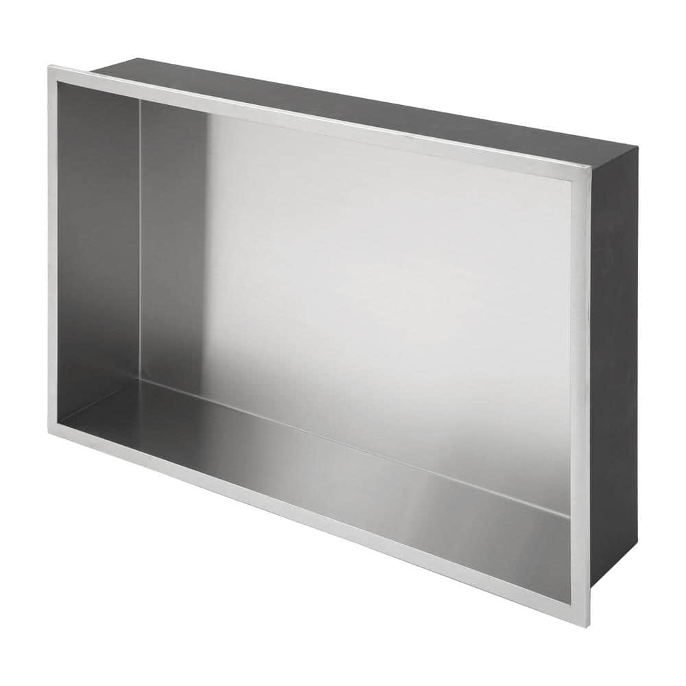 Tenleaf 21 in. W x 13 in. H x 3.94 in. D Stainless Steel Shower Niche ...