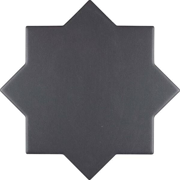 Apollo Tile Siena Grey 5.35 in. x 5.35 in. Matte Ceramic Star-Shaped ...