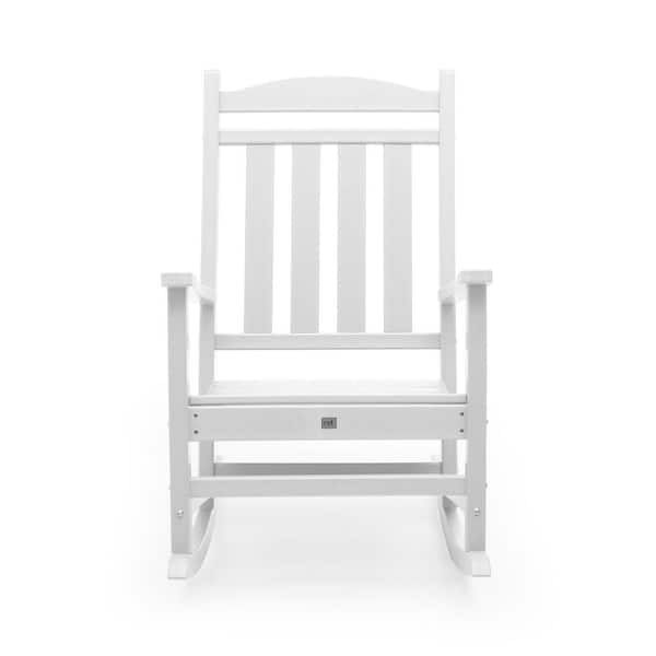 RST BRANDS Kamas White Stainless Steel Frame Outdoor Rocking Chair OP ...