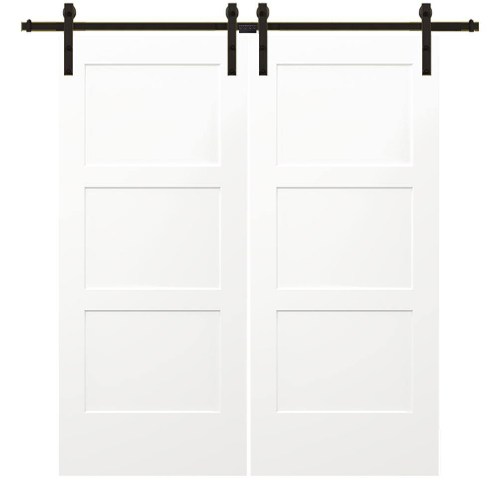 MMI DOOR 72 in. x 80 in. Birkdale Primed Solid Core Composite Barn Door ...