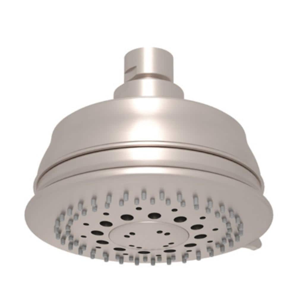 ROHL 3-Spray Patterns 4.31 in. Wall Mount Fixed Shower Head in Satin ...