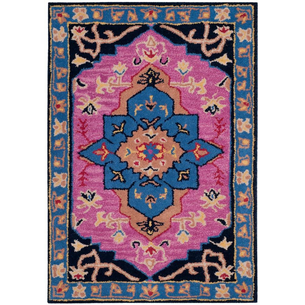 SAFAVIEH Bellagio Pink/Multi Doormat 2 ft. x 3 ft. Border Area Rug ...