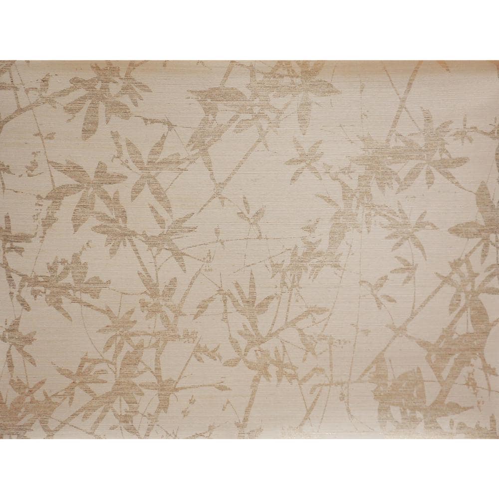 York Wallcoverings Gold and Cream Sylvan Grasscloth Paper Unpasted ...