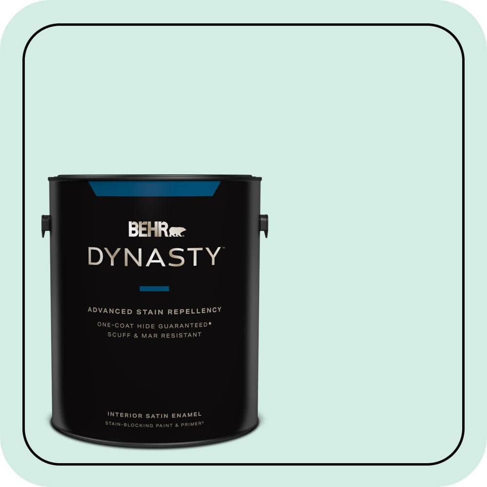 BEHR DYNASTY 1 gal. #490C-2 Adriatic Mist Satin Enamel Interior Stain ...