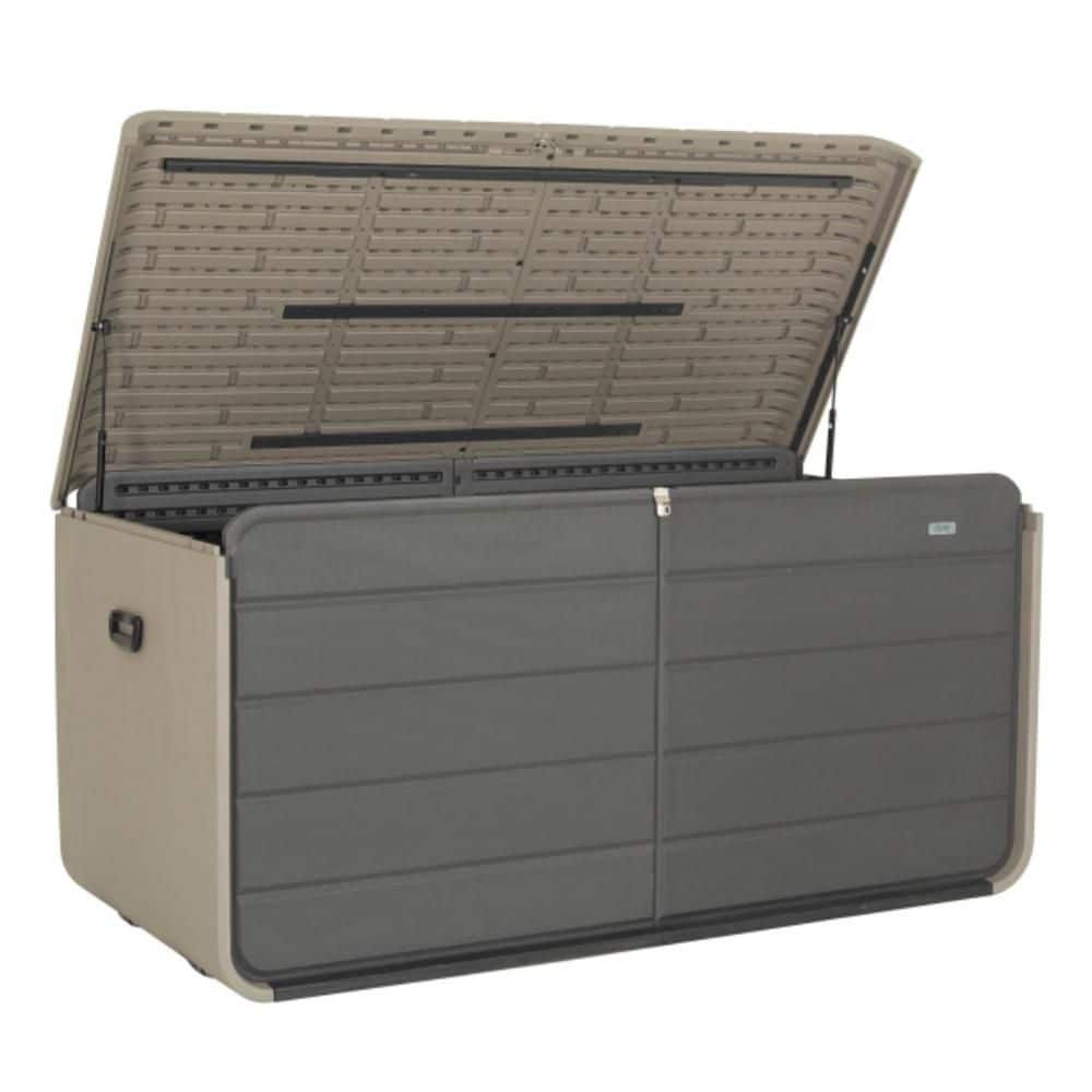 Outdoor 260 Gal.Plastic Deck Box Large Patio Storage Box with Lock ...