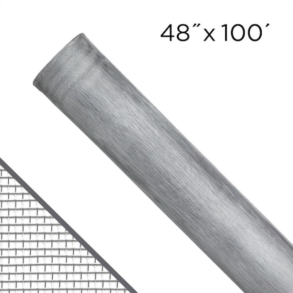 Saint-Gobain ADFORS 48 in. x 100 ft. Bright Aluminum Screen Roll for ...