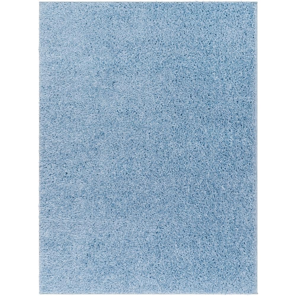 Livabliss Moda Light Blue Solid 7 ft. x 9 ft. Indoor Area Rug ...