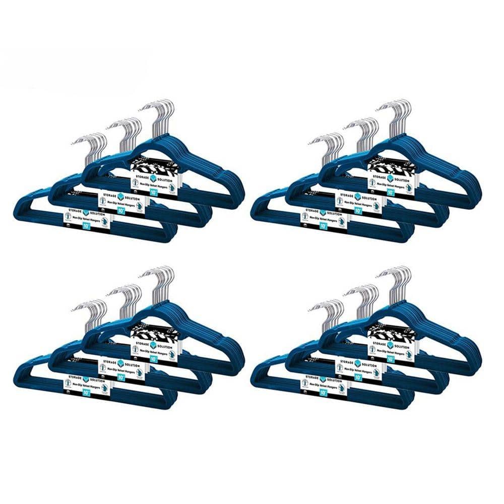 J&V TEXTILES Velvet Non-Slip Navy Hangers (120-Pack) 615-NB - The Home ...