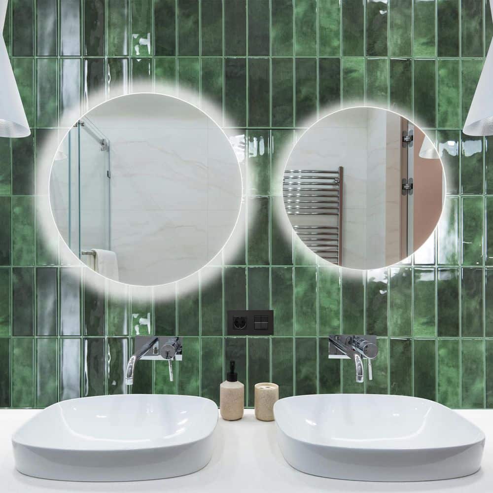 Art3dwallpanels Dark Green11. 4 in. x 9 in. PVC Peel and Stick ...