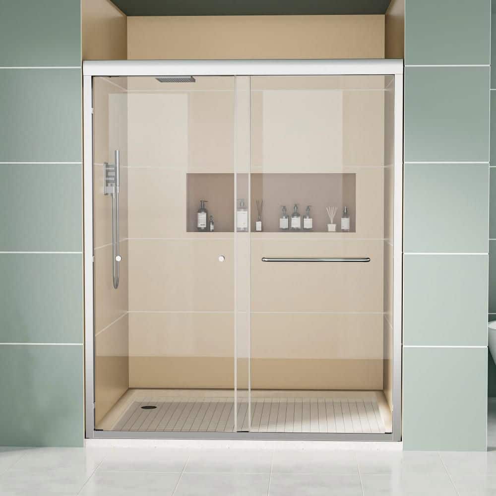 Vomlor Bypass Sliding Shower Doors 56-60 in. x 72 in. Double Sliding ...