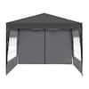 Amucolo 10 ft. x 10 ft. Outdoor Black Pop Up Canopy Tent with Removable ...
