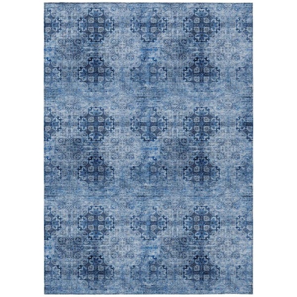 HomeRoots 2 X 3 Navy Blue Floral Outdoor Area Rug 2000562962 - The Home ...