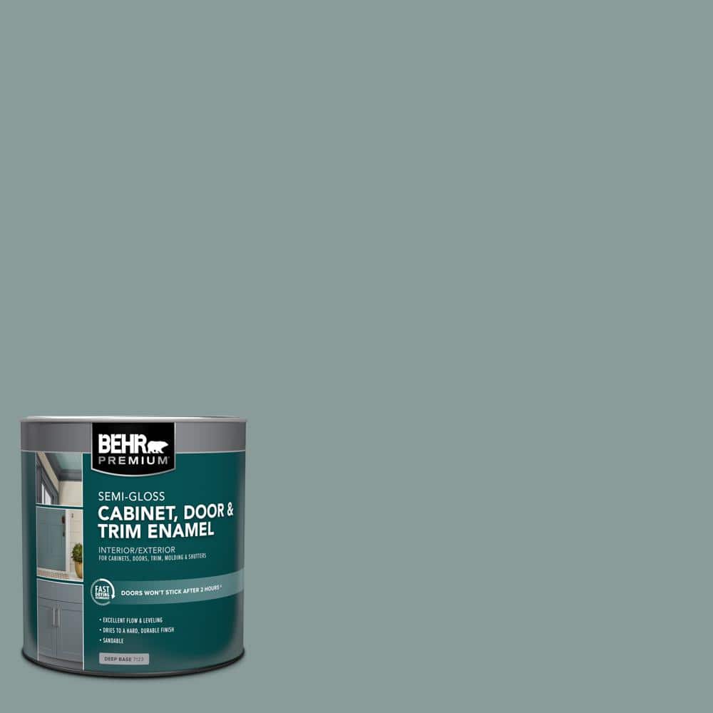 BEHR PREMIUM 1 qt. #HDC-AC-23 Provence Blue Semi-Gloss Enamel Interior ...