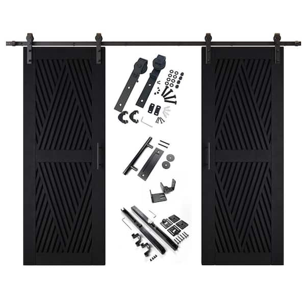 HOMACER LT 30 in. x 80 in. C-Panel Black Diamond Design Double Pine ...