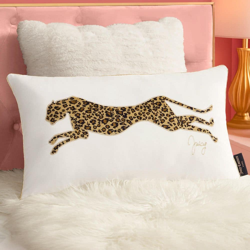 JUICY COUTURE Velvet Cheetah White Animal Print Embroidered Polyester ...