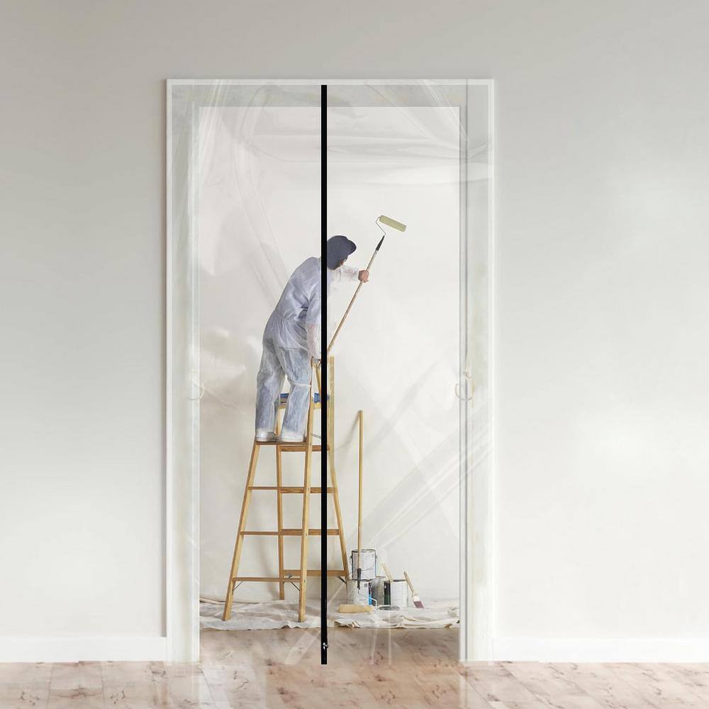 Wellco 48 in. x 86.4 in. Plastic Dust Barrier Zipper Door Kit I-type ...