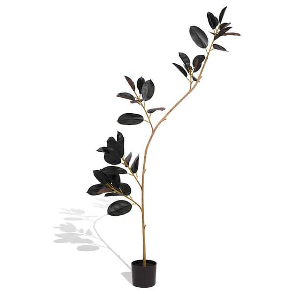 Stunning Design 6.88 ft. Artificial Rubber Tree in Pot with Real Touch ...