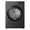 LG 7.4 cu. ft. Vented Stackable SMART Electric Dryer in Black Steel ...